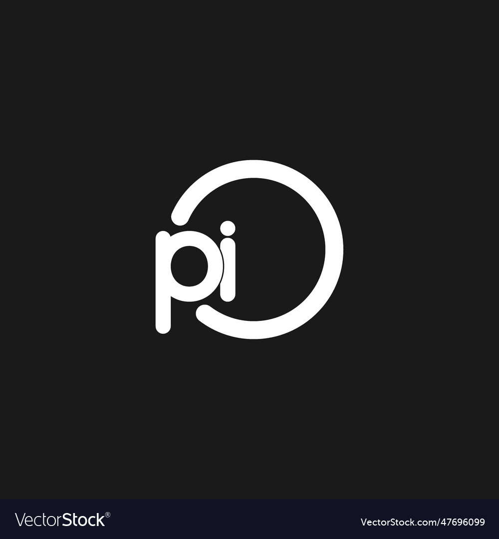 Initials pi logo monogram with simple circles Vector Image