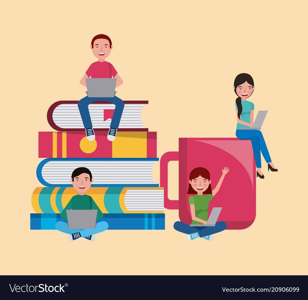 People learning education related Royalty Free Vector Image People learning education related Royalty Free Vector Image