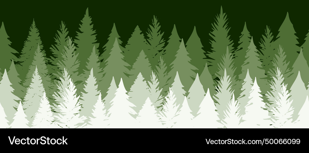 Seamless forest fir landscape border – Royalty-Free Vector | VectorStock