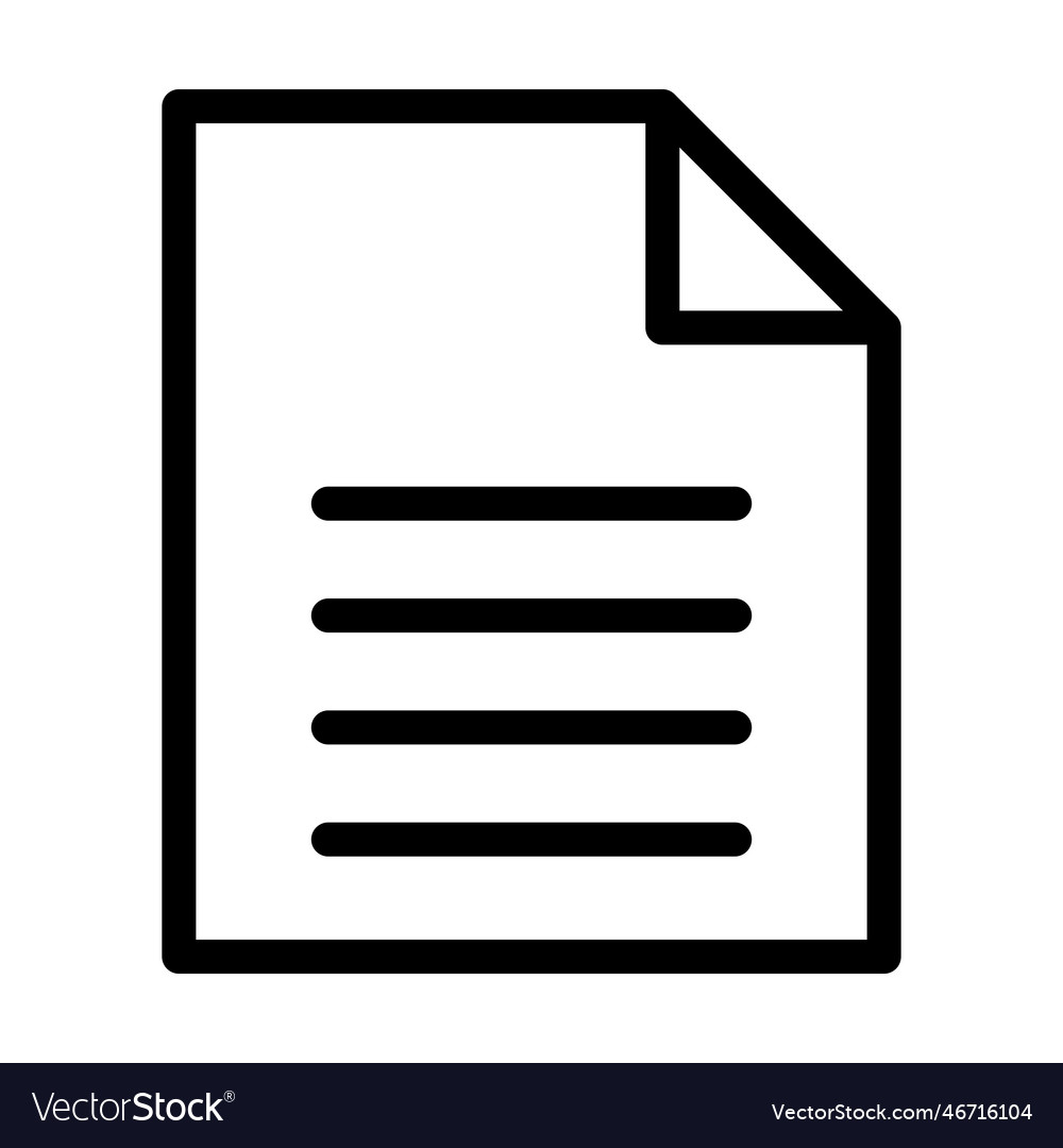 File thick line icon for personal and commercial Vector Image