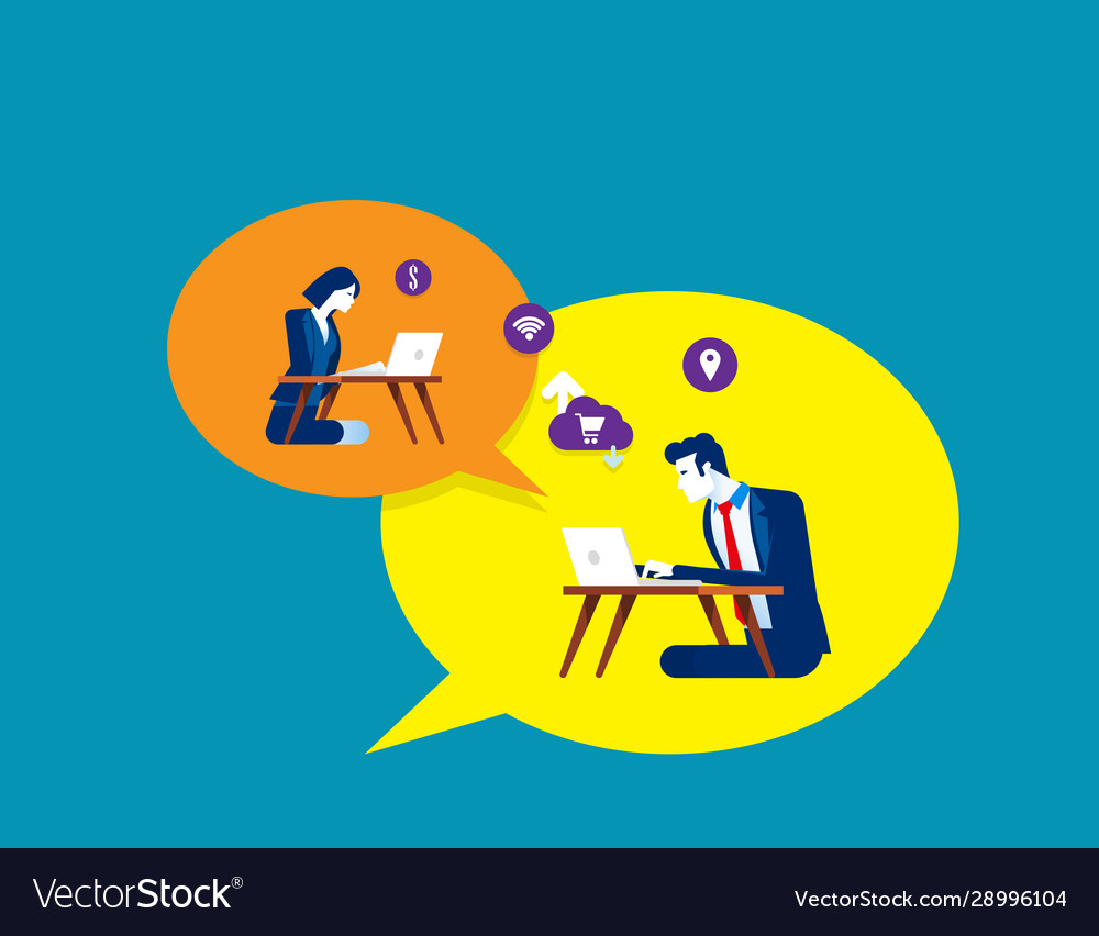 People who communicate on internet graphic Vector Image