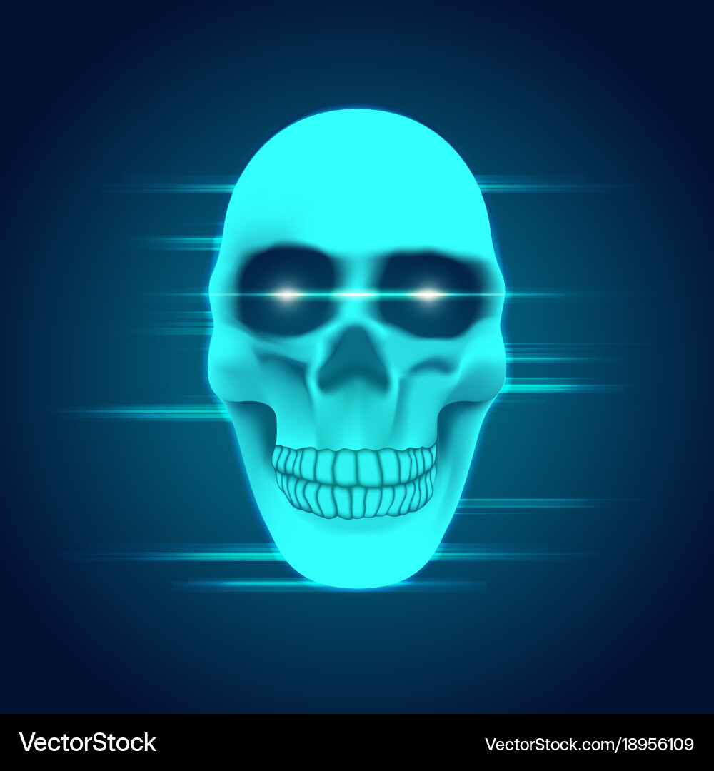 Blue skull Royalty Free Vector Image - VectorStock