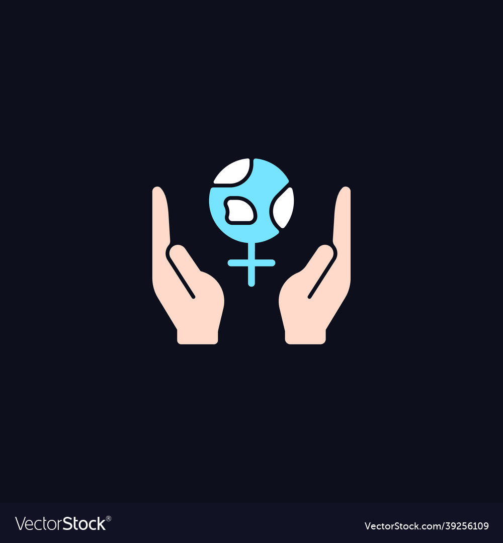 Feminism Support Rgb Color Icon For Dark Theme Vector Image