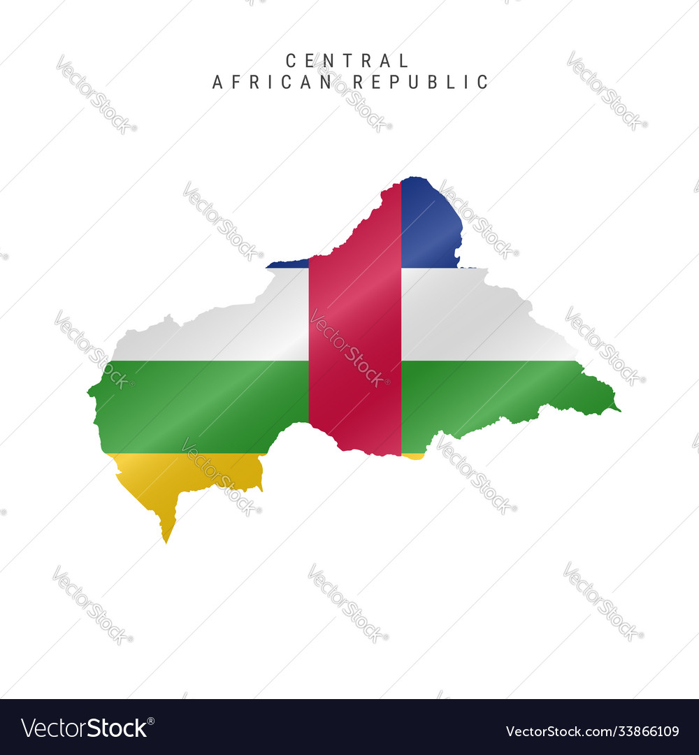 Waving flag map central african republic Vector Image