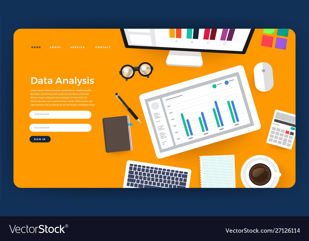 Mock-up design website flat concept Royalty Free Vector