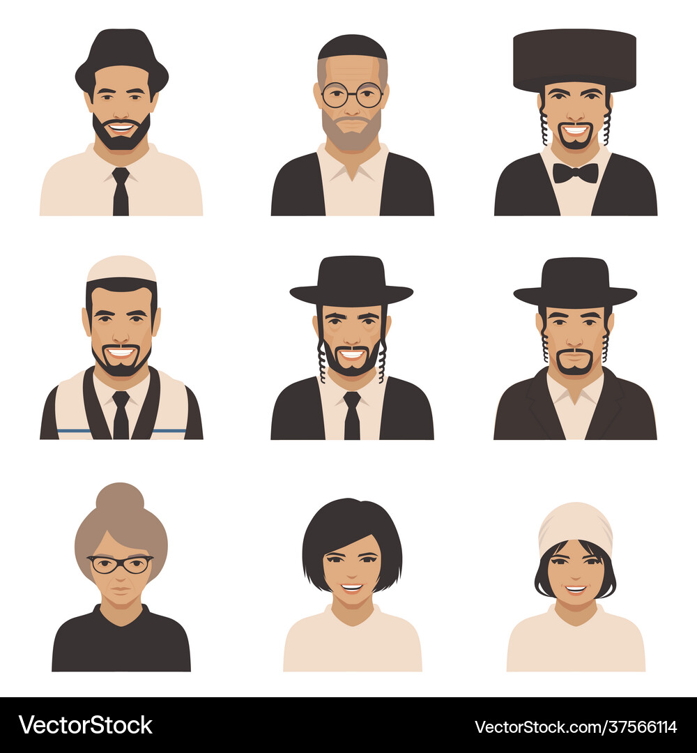 Smile jewish people Royalty Free Vector Image - VectorStock