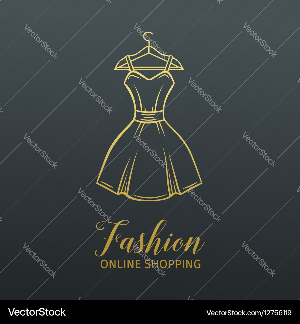 Hanger with a dress badge Royalty Free Vector Image