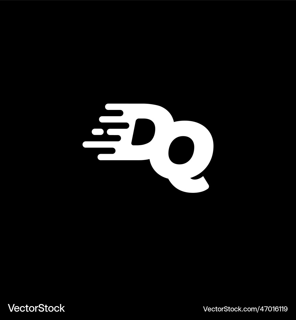 Letter dq fast speed technology modern logo design