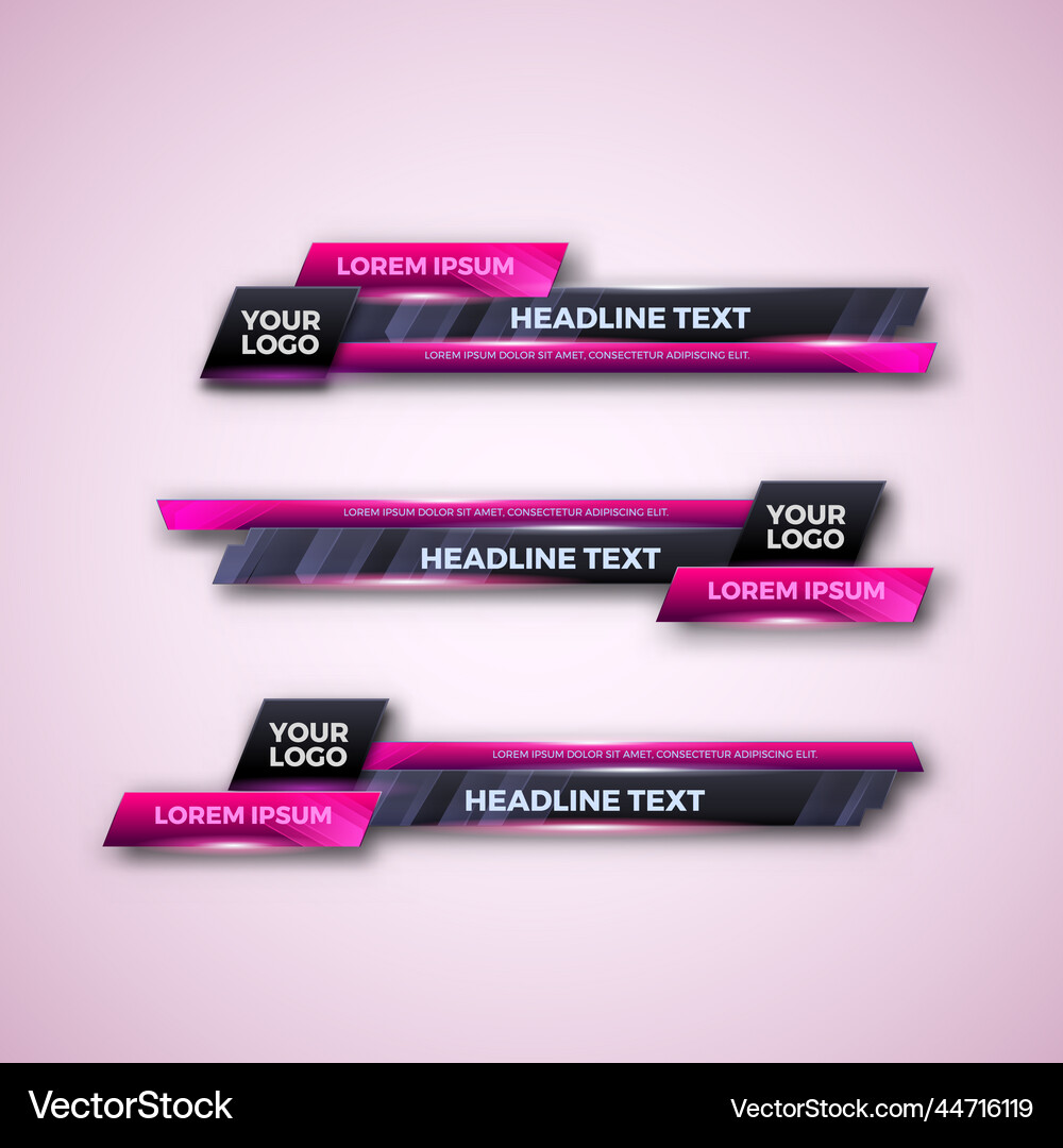 Modern lower third banner template design Vector Image