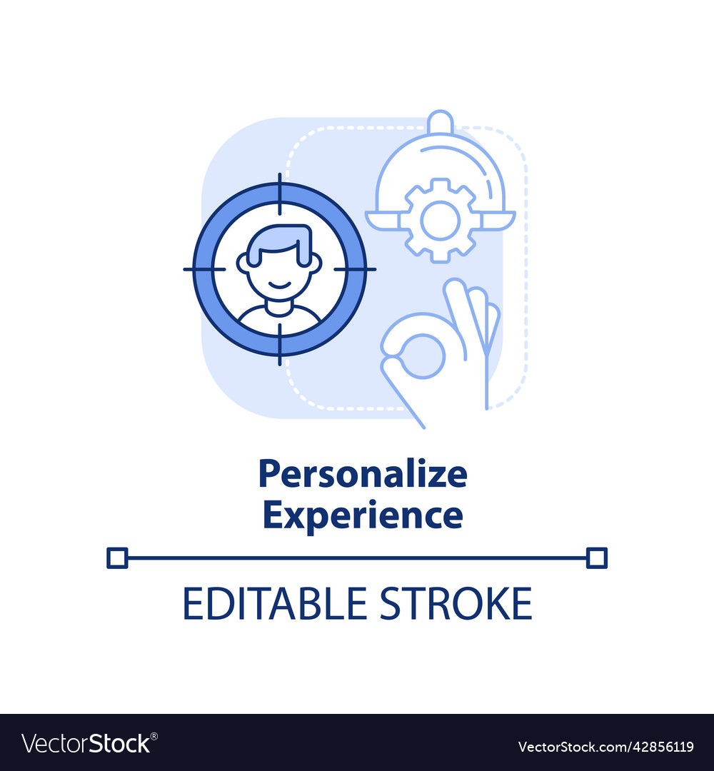 Personalize experience light blue concept icon Vector Image Personalize experience light blue concept icon Vector Image