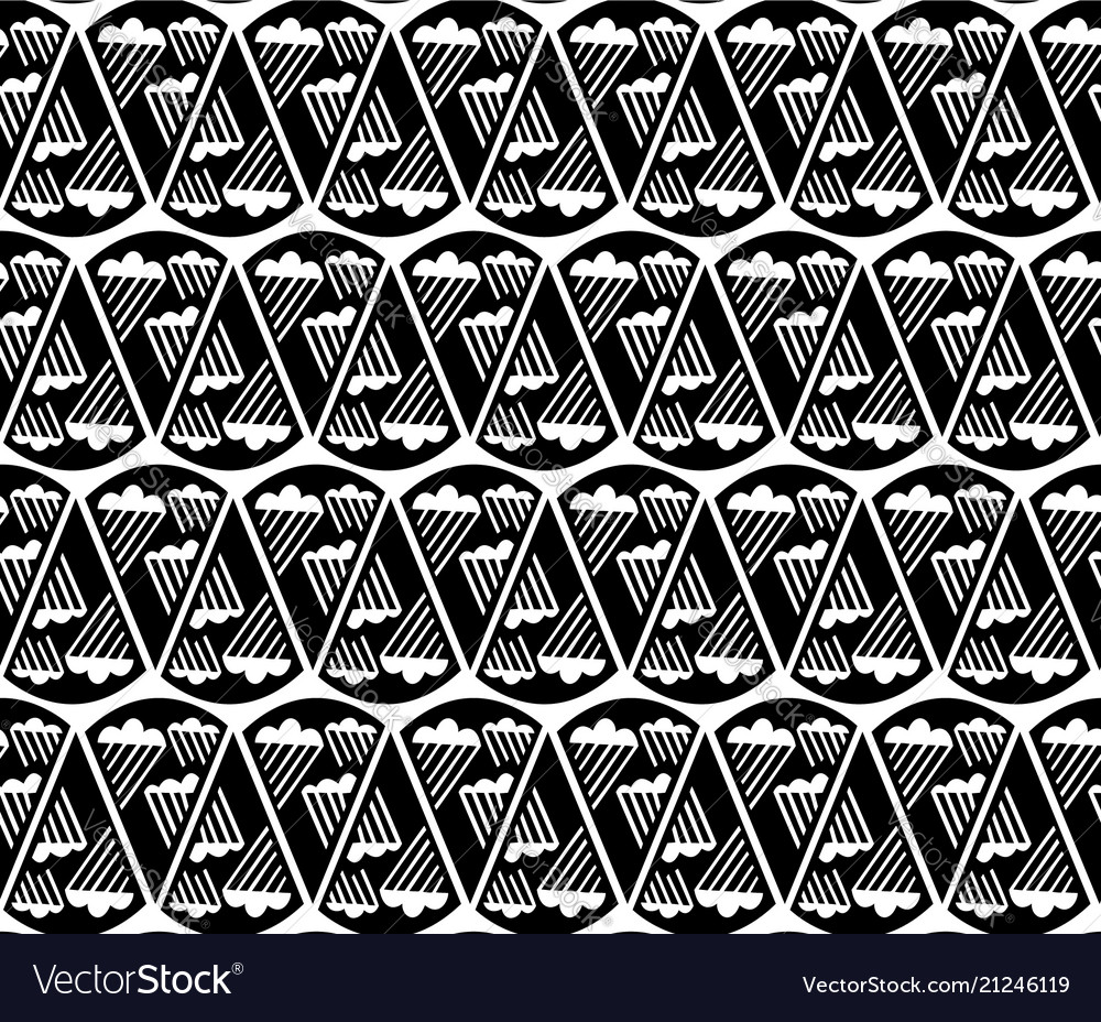 Seamless pattern black and white repeating Vector Image