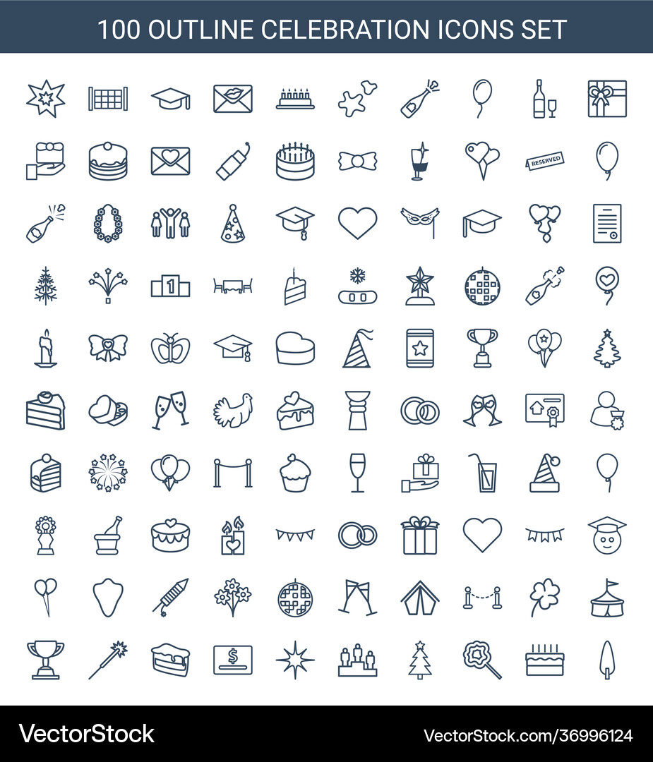 Celebration icons Royalty Free Vector Image - VectorStock