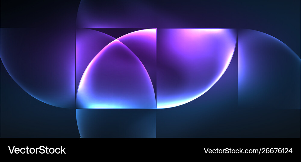 Colorful blue neon shape round triangle in modern Vector Image