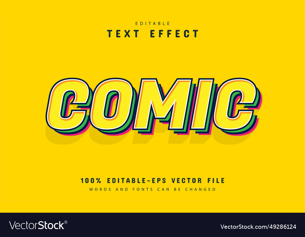 Comic text effect editable Royalty Free Vector Image