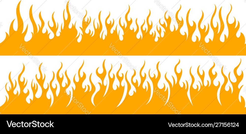 Fire flame frame borders Royalty Free Vector Image