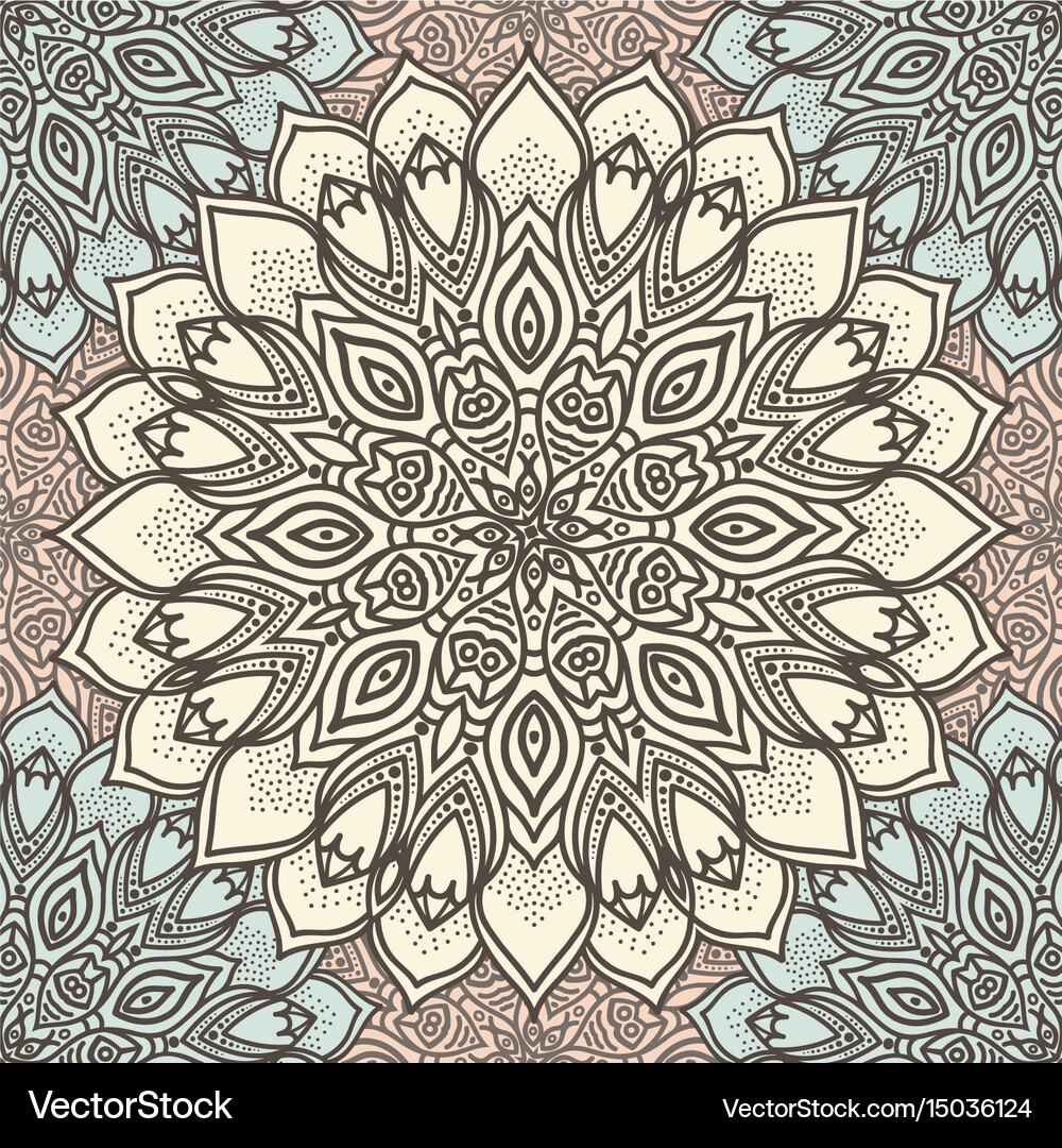 Highly detailed mandala seamless pattern in a Vector Image