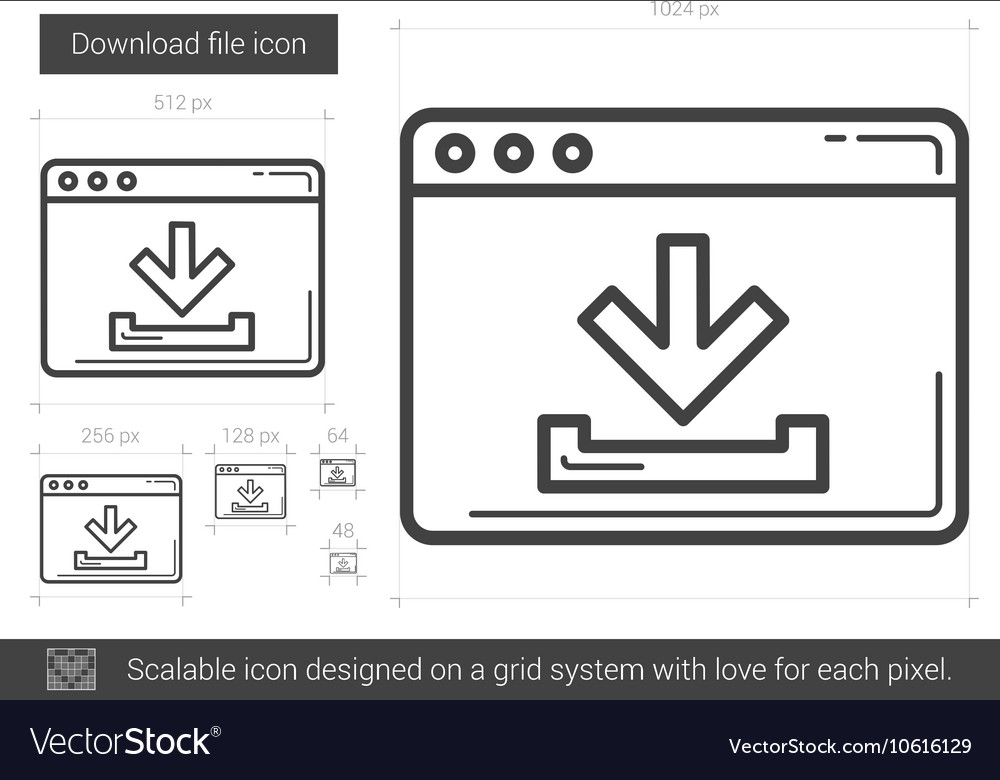 Download file line icon Royalty Free Vector Image