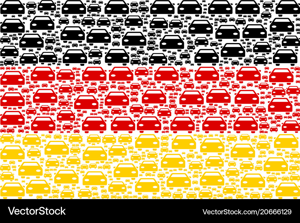 German flag pattern of car icons Royalty Free Vector Image