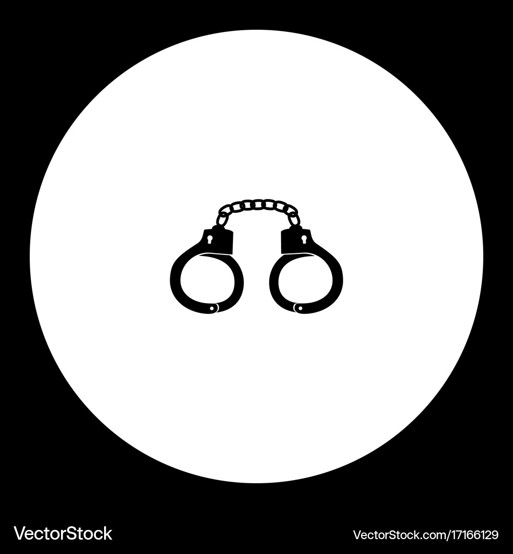 Handcuffs shackles simple silhouette black icon Vector Image