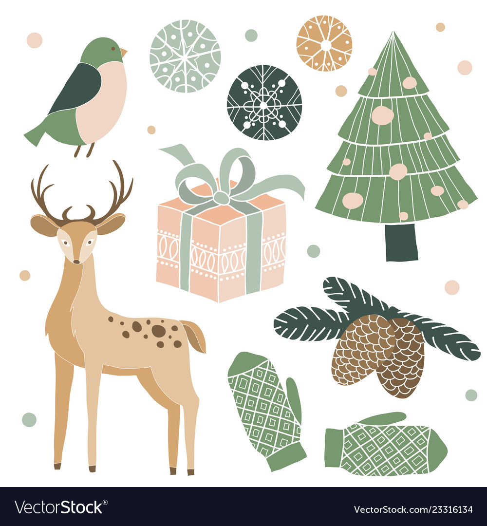 Christmas set Royalty Free Vector Image - VectorStock