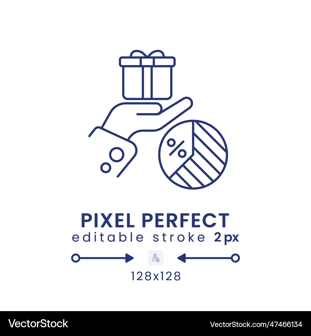 Gift tax linear desktop icon Royalty Free Vector Image