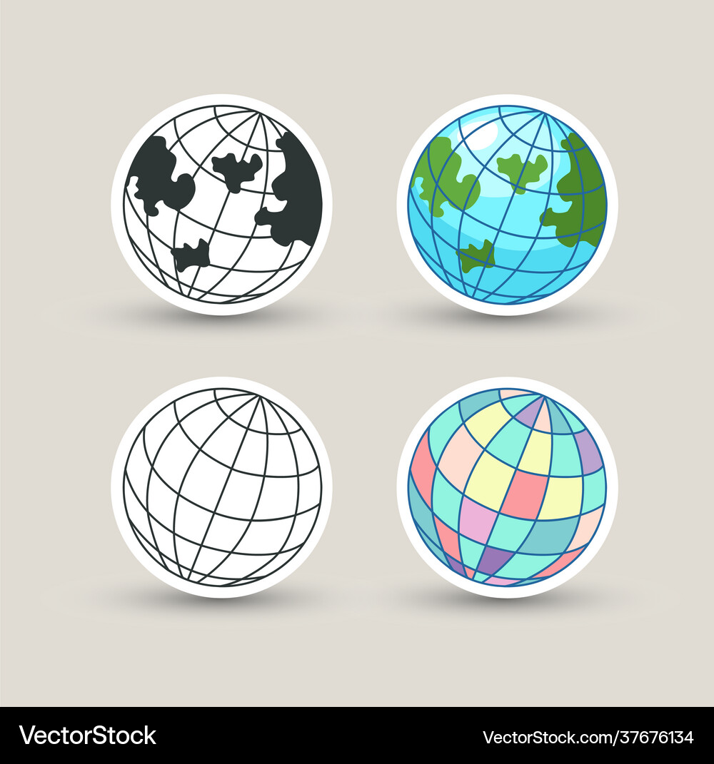 Globe icon on white background Royalty Free Vector Image