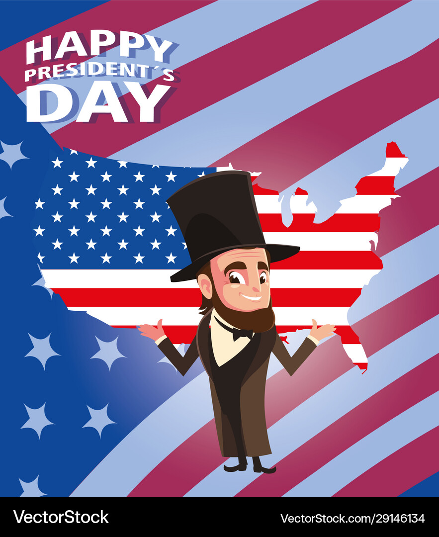 Happy president day abraham lincoln Royalty Free Vector