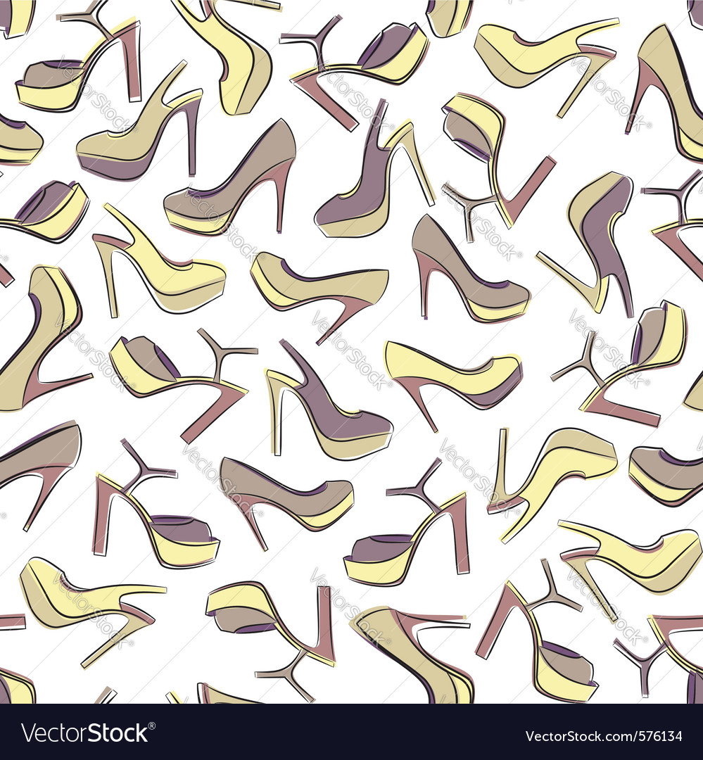 Seamless shoe pattern Royalty Free Vector Image