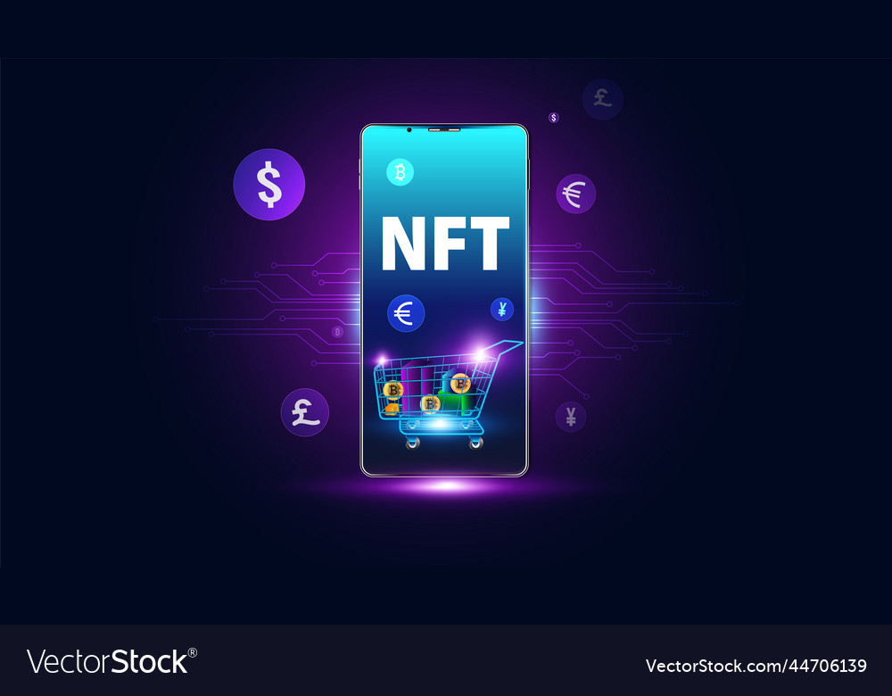 Abstract ntf digital image concept irreplaceable Vector Image