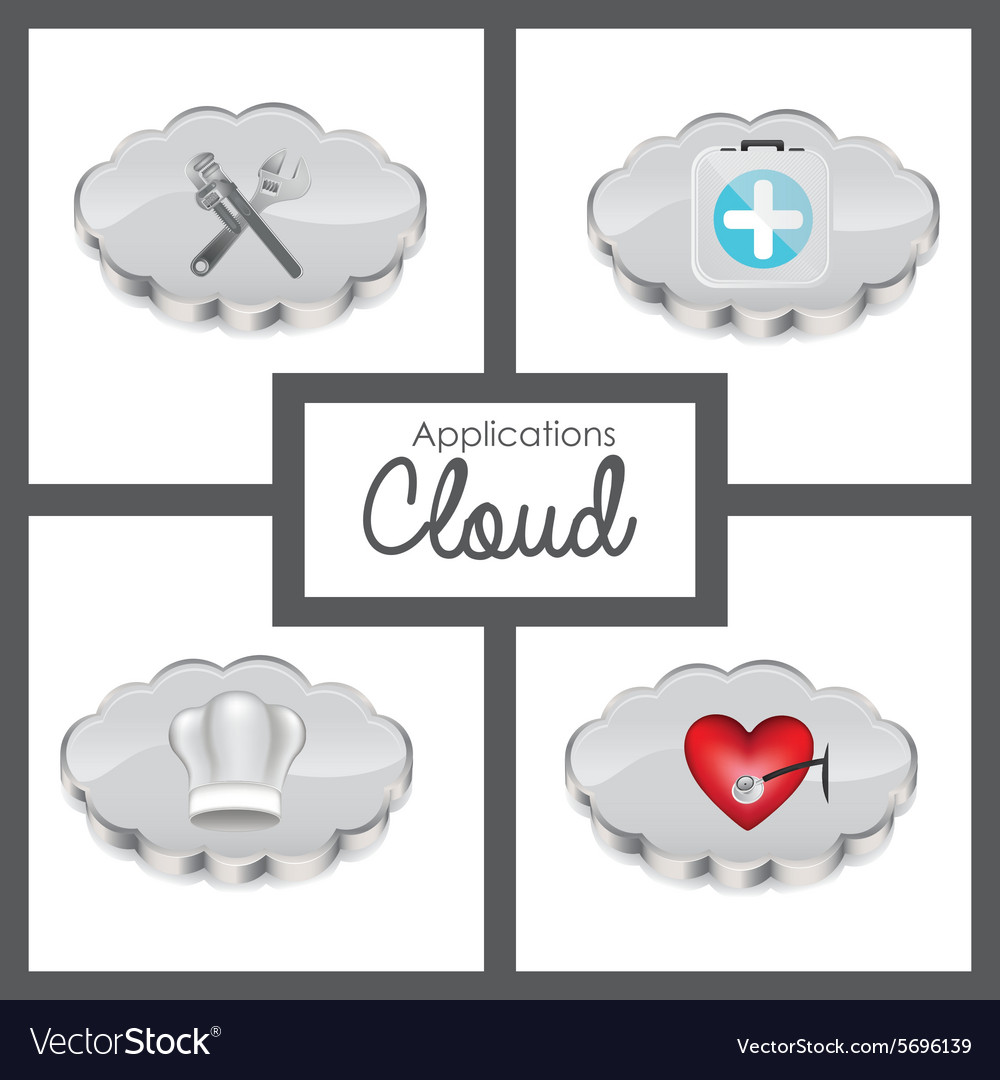 Applications cloud design Royalty Free Vector Image