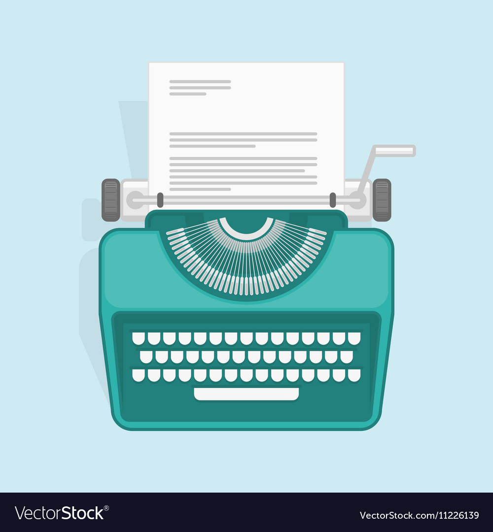 Flat typewrite Royalty Free Vector Image - VectorStock