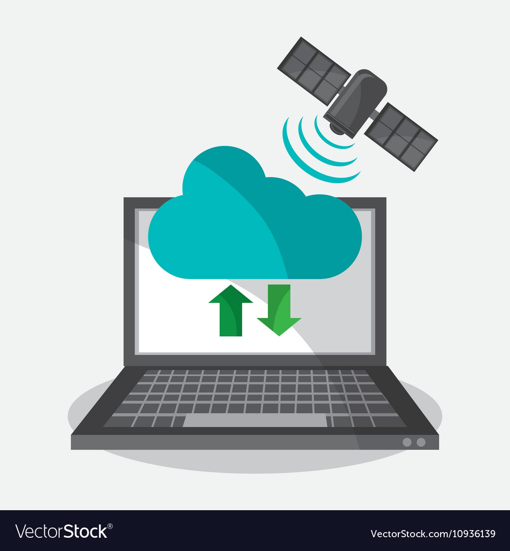 Laptop and cloud computing design Royalty Free Vector Image