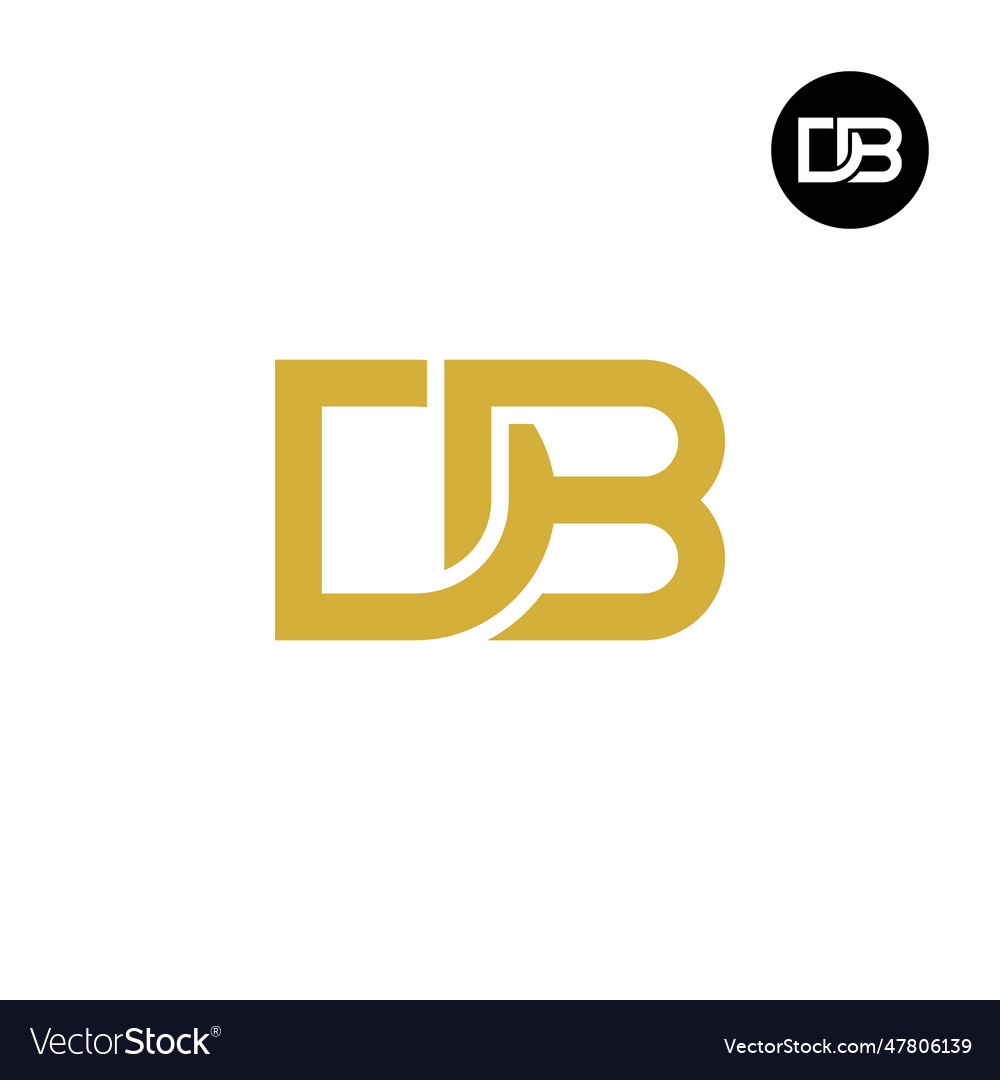 Letter Db Monogram Logo Design Royalty Free Vector Image