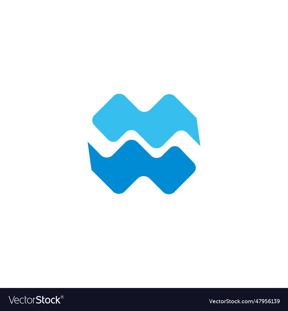 Letter mw simple blue waves logo Royalty Free Vector Image Letter mw simple blue waves logo Royalty Free Vector Image
