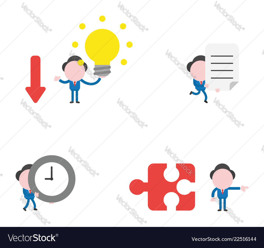 Businessman character set Royalty Free Vector Image Businessman character set Royalty Free Vector Image