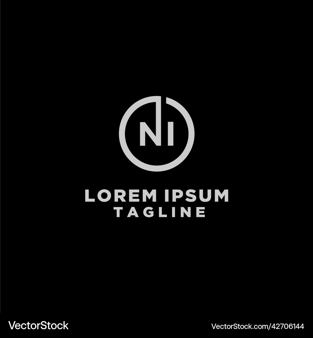 Ni circle logo Royalty Free Vector Image - VectorStock