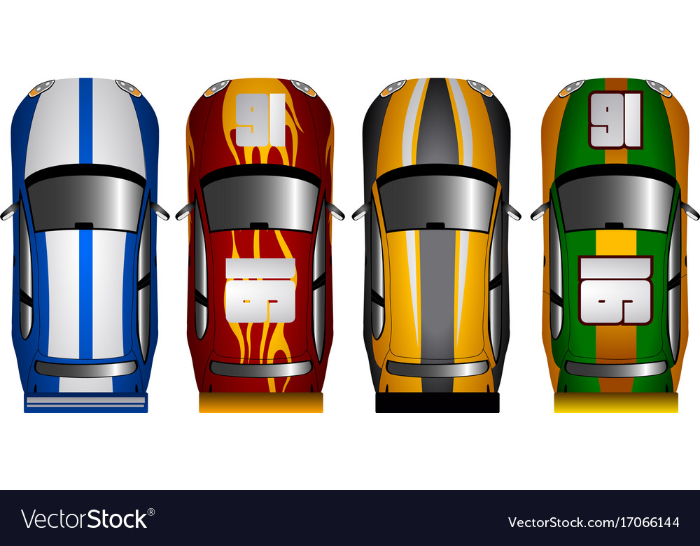 Set of racing cars Royalty Free Vector Image - VectorStock