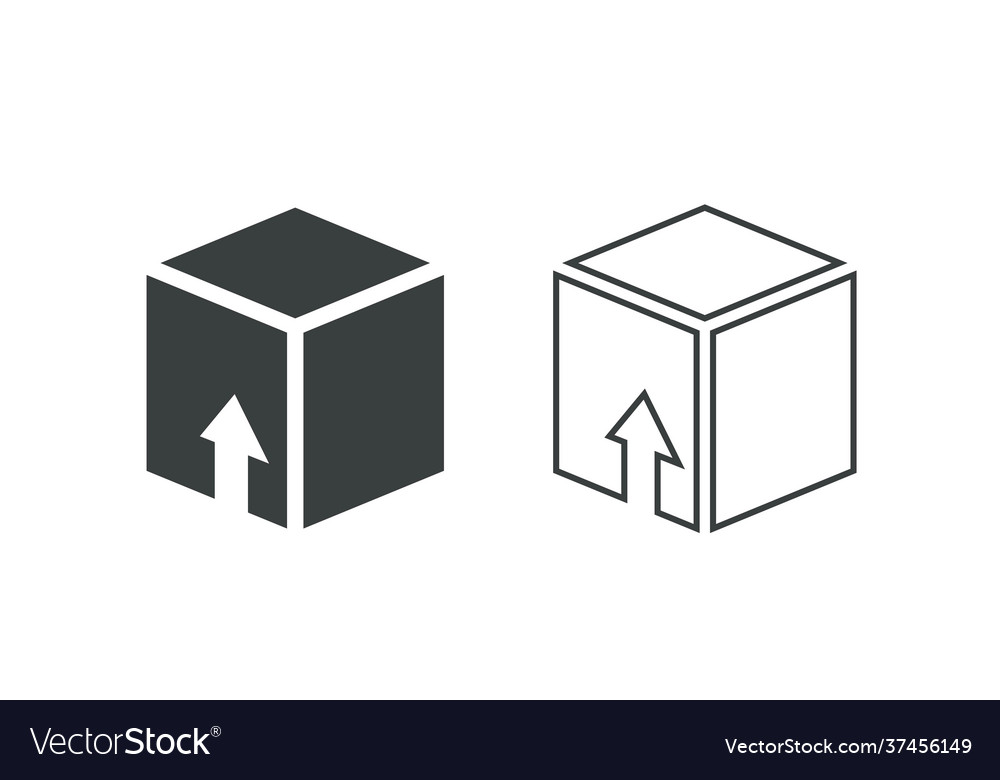 Carton delivery packaging open and closed box Vector Image