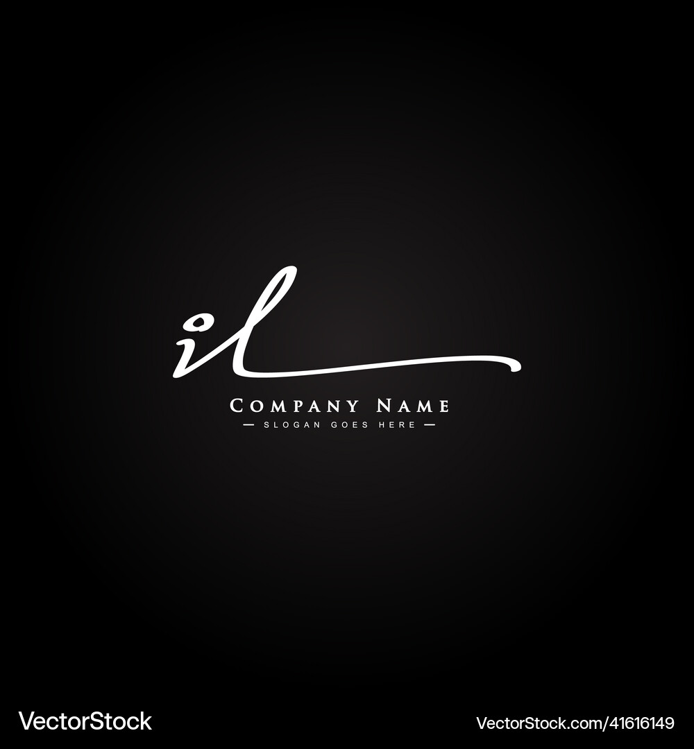 Initial letter il logo - handwritten signature Vector Image