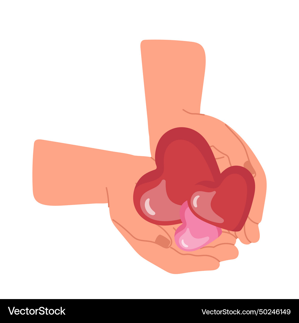 Lots of colorful hearts different sizes Royalty Free Vector