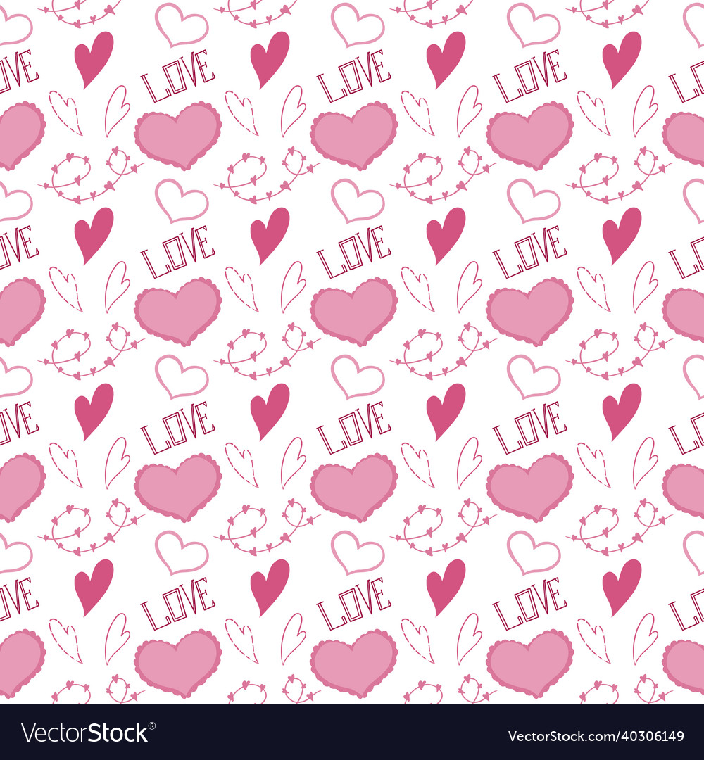 Seamless pattern with cute doodle elements Vector Image
