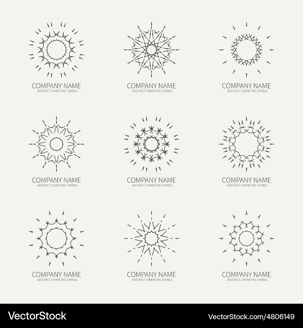 Simple monochrome geometric abstract symmetric Vector Image