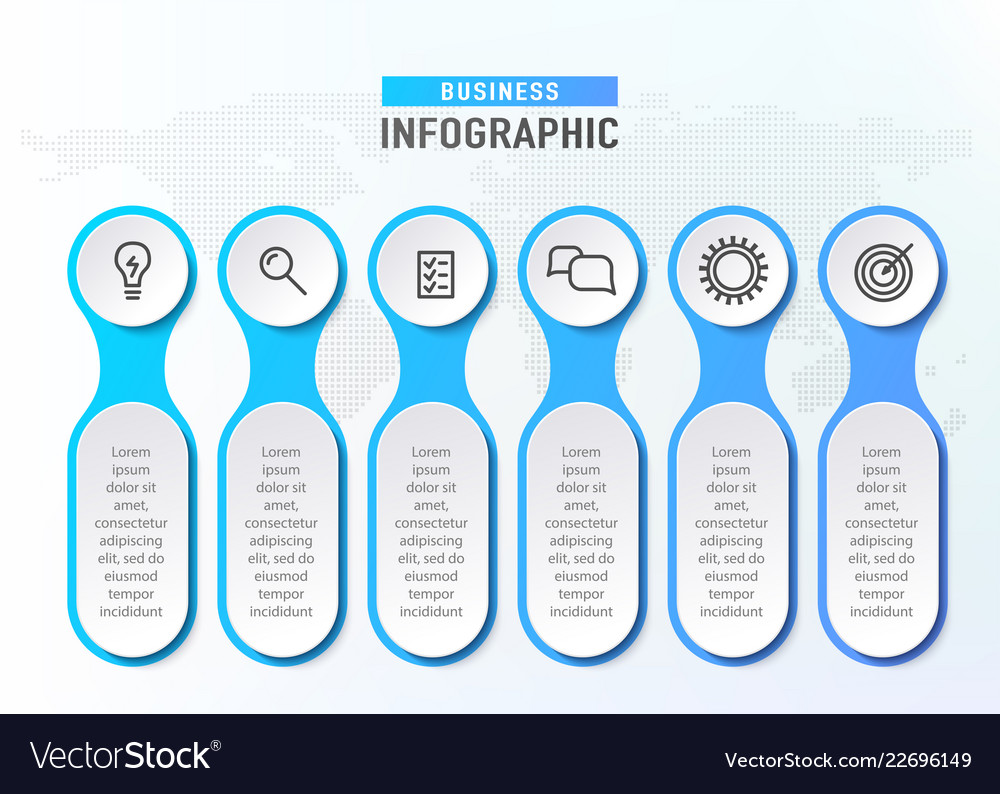 Six steps workflow infograph chart diagram Vector Image Six steps workflow infograph chart diagram Vector Image
