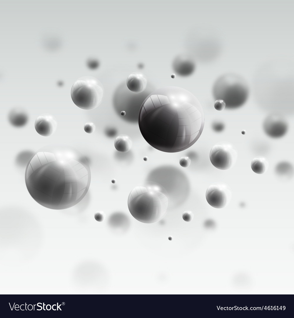 Three dimensional glowing steel spheres gray Vector Image Three dimensional glowing steel spheres gray Vector Image