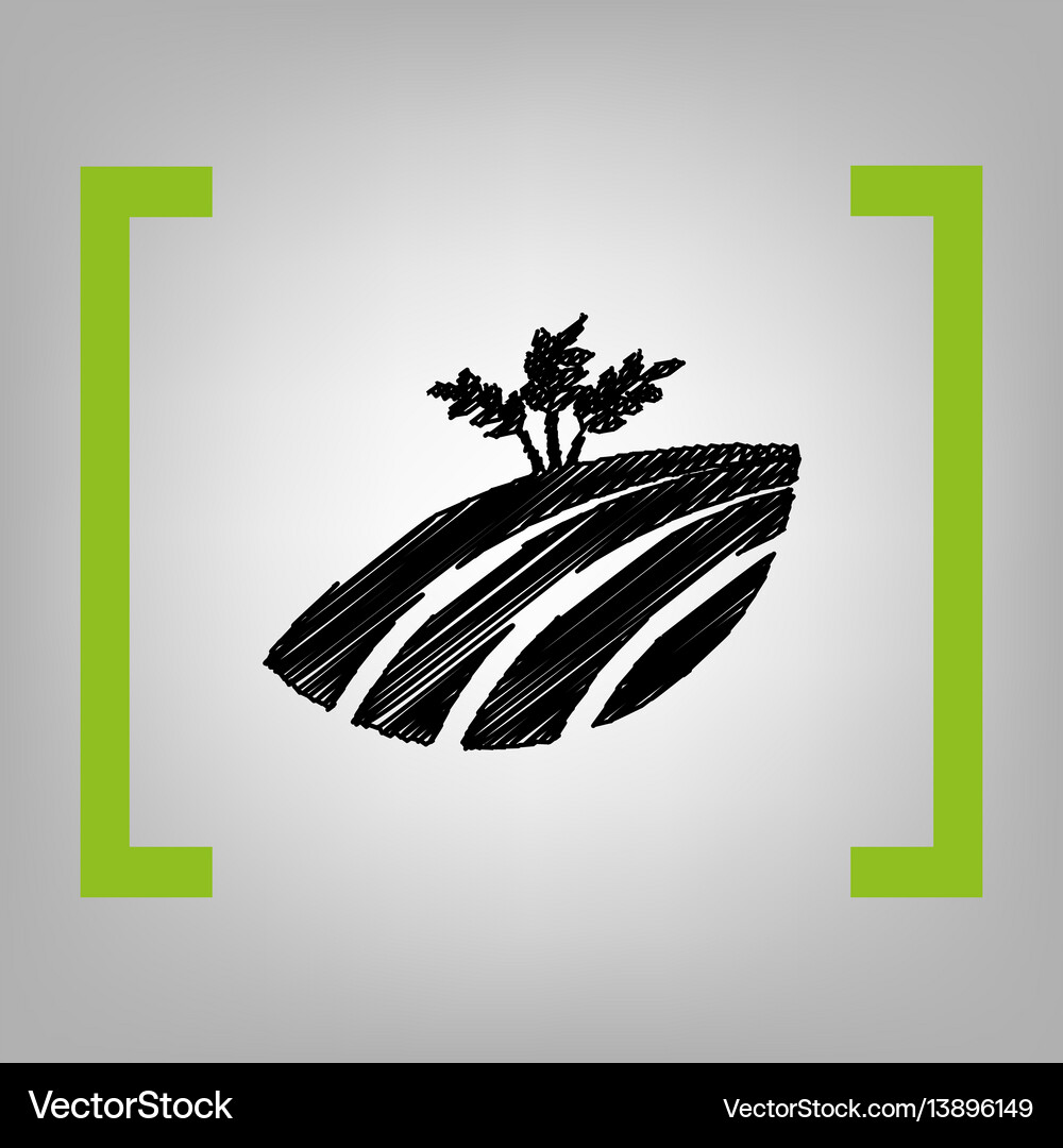 Wheat field sign black scribble icon Royalty Free Vector