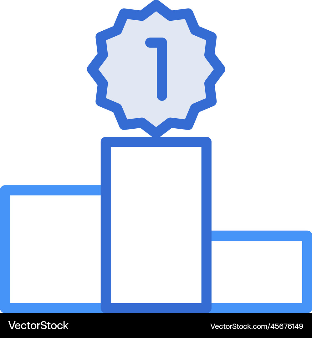 Winner business icon with blue duotone style Vector Image