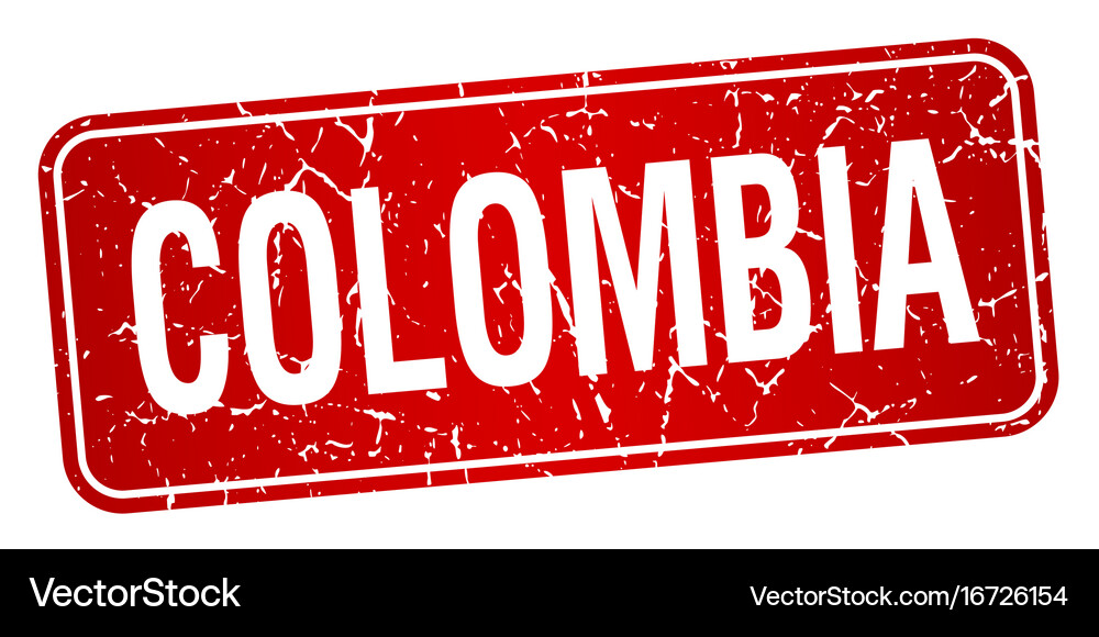 Colombia red stamp isolated on white background Vector Image