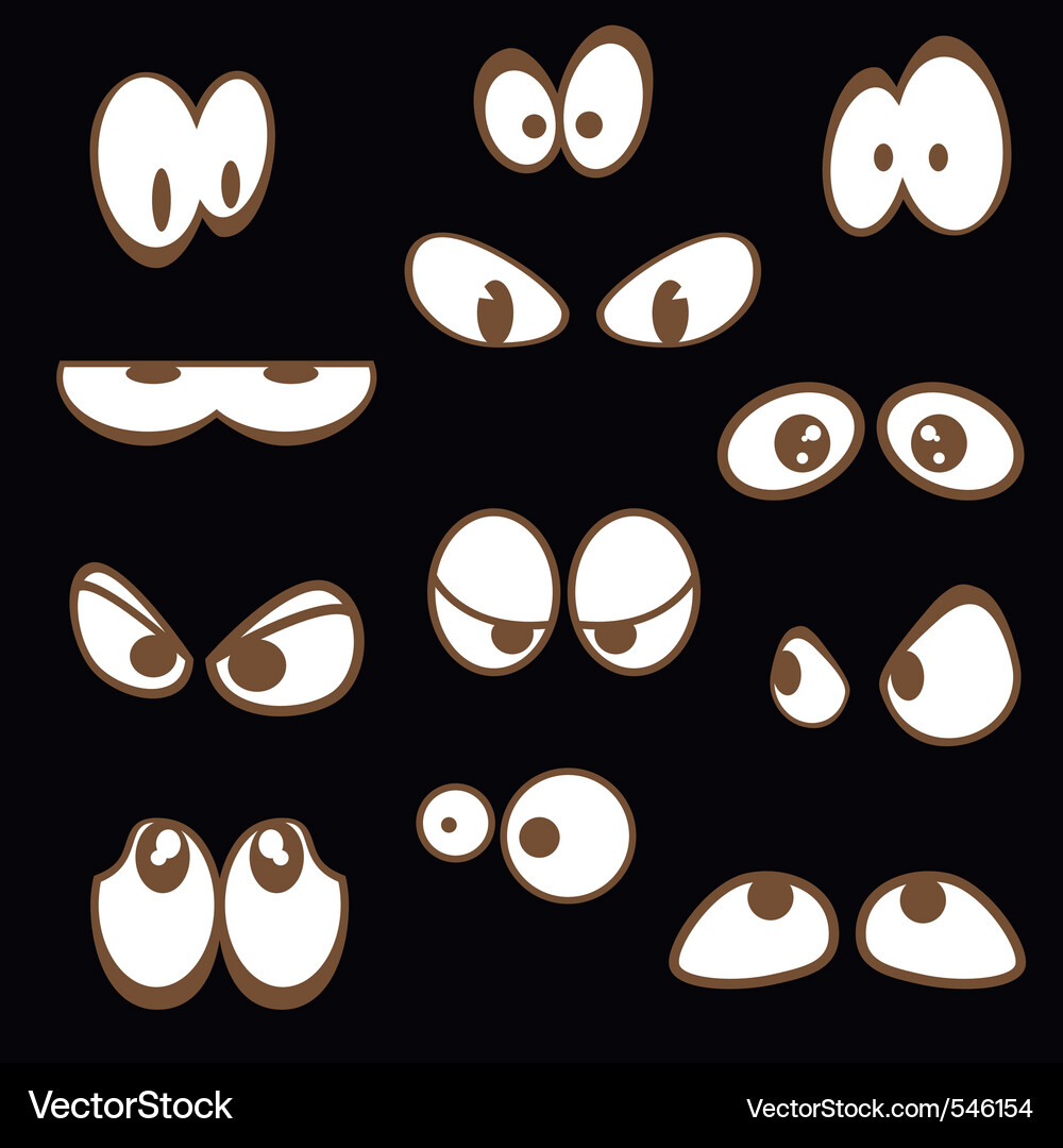Set of cartoon eyes Royalty Free Vector Image - VectorStock