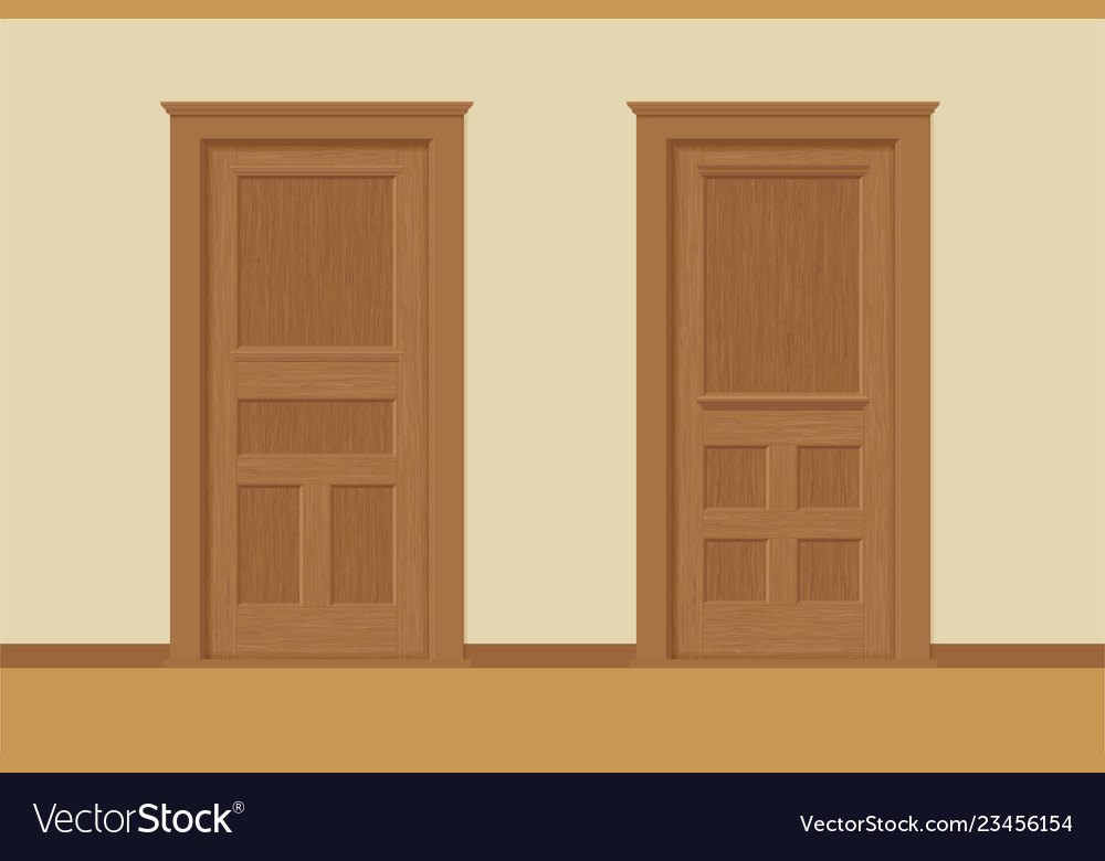 Textured wooden interior doors with door frames Vector Image Textured wooden interior doors with door frames Vector Image