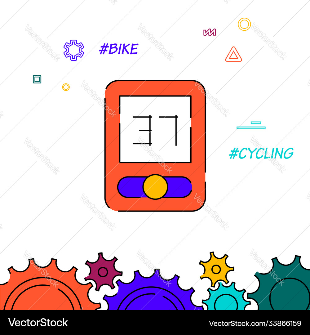 Bike computer filled line icon simple Royalty Free Vector